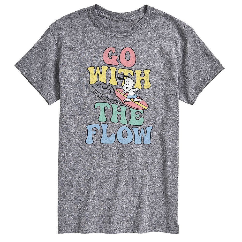 Big & Tall Peanuts Snoopy Surfing "Go With The Flow" Graphic Tee