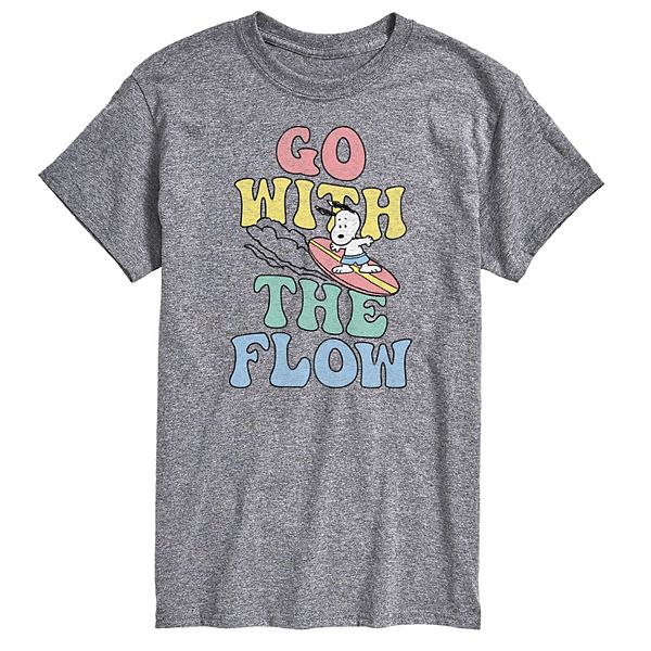 Big & Tall Peanuts Snoopy Surfing "Go With The Flow" Graphic Tee
