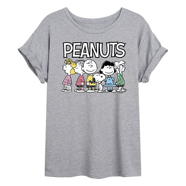 Juniors' Peanuts Crew Oversized Graphic Tee