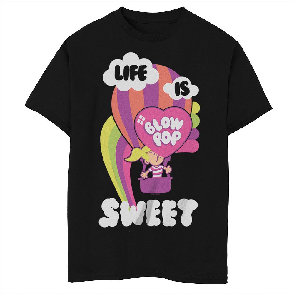 Boys 6-20 Blow Pop Life is Sweet Bubble Gum Heart Logo Girl Globe ...