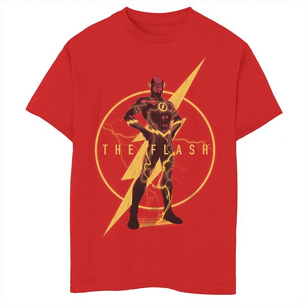 Boys 8-20 DC Comics The Flash Standing Lightning Bolts Logo Graphic Tee