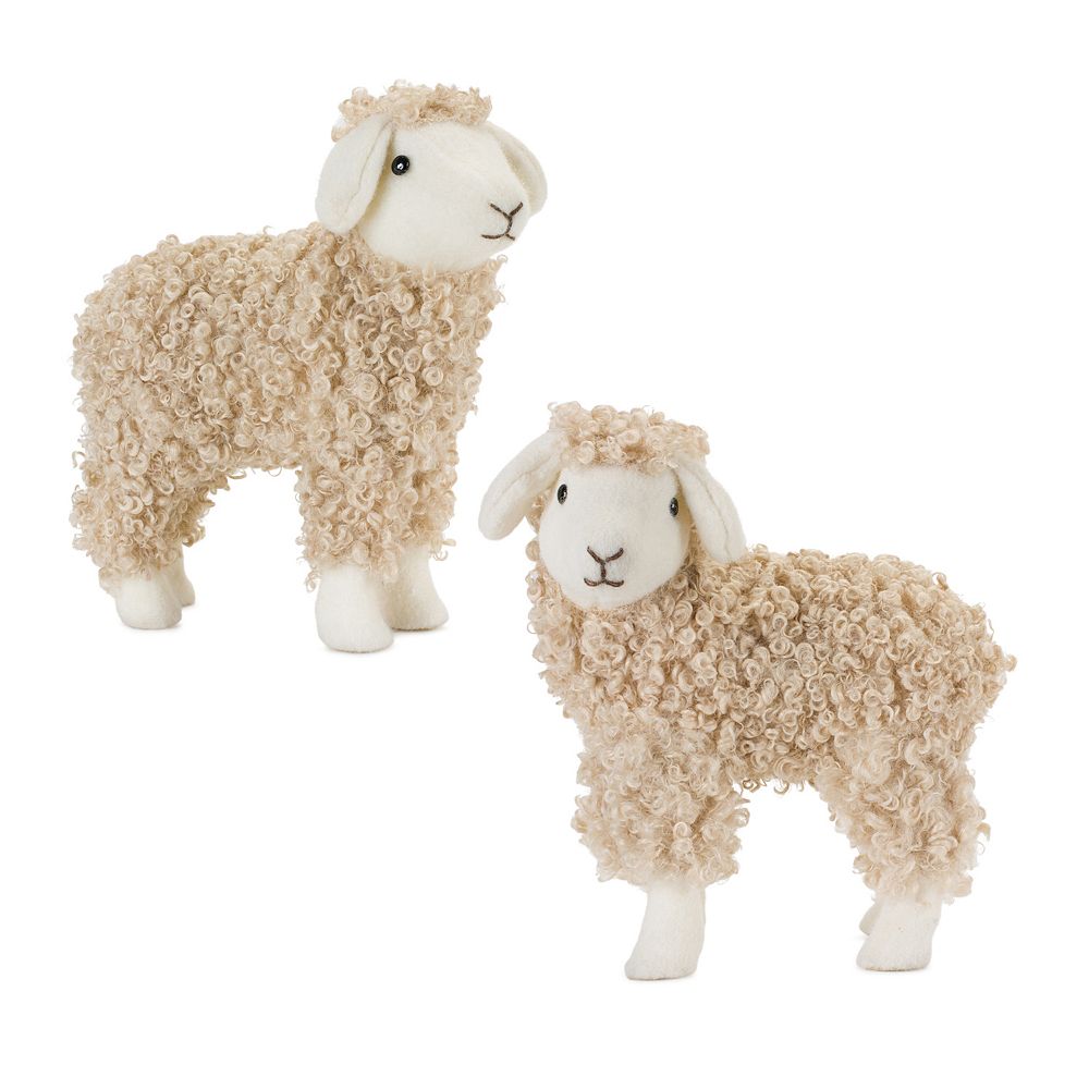 Melrose Standing Plush Sheep Table Decor 2-piece Set