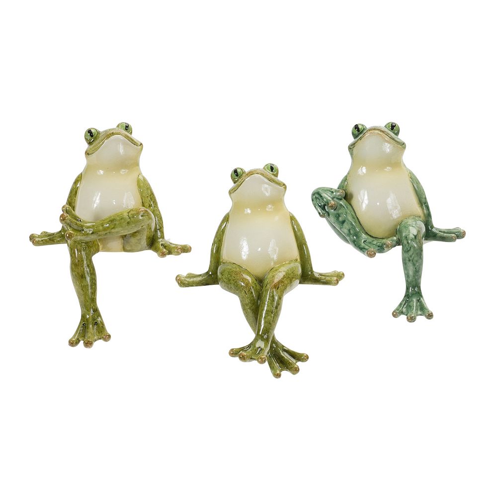Melrose Garden Frog Shelf Table Decor 3-piece Set