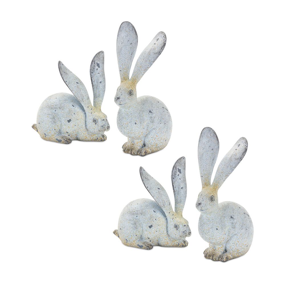 Melrose Distressed Rabbit Statue Table Decor 4-piece Set