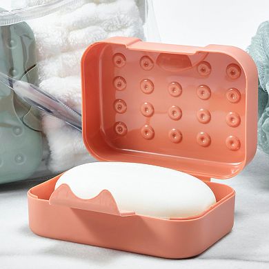4-pk Soap Holder Travel Cases, Plastic Portable Soap Saver Set (4 Colors)