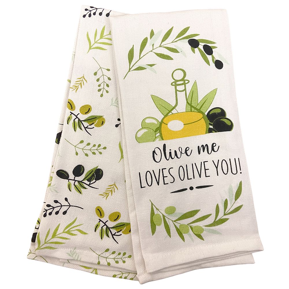 Homewear 2-pc. Olive Me Loves Olive You Kitchen Towel Set