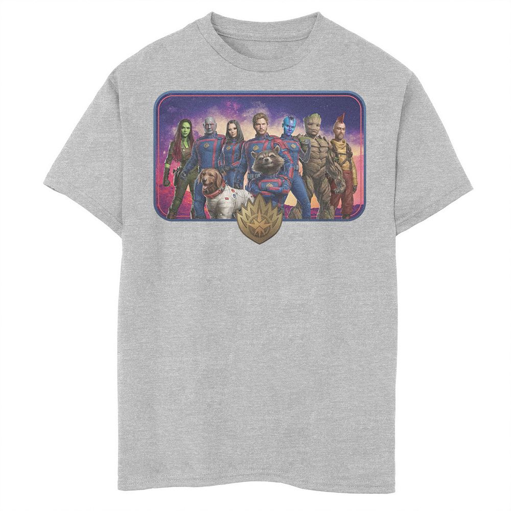 Boys 8-20 Husky Marvel Guardians Of The Galaxy Badge Group Shot Graphic Tee