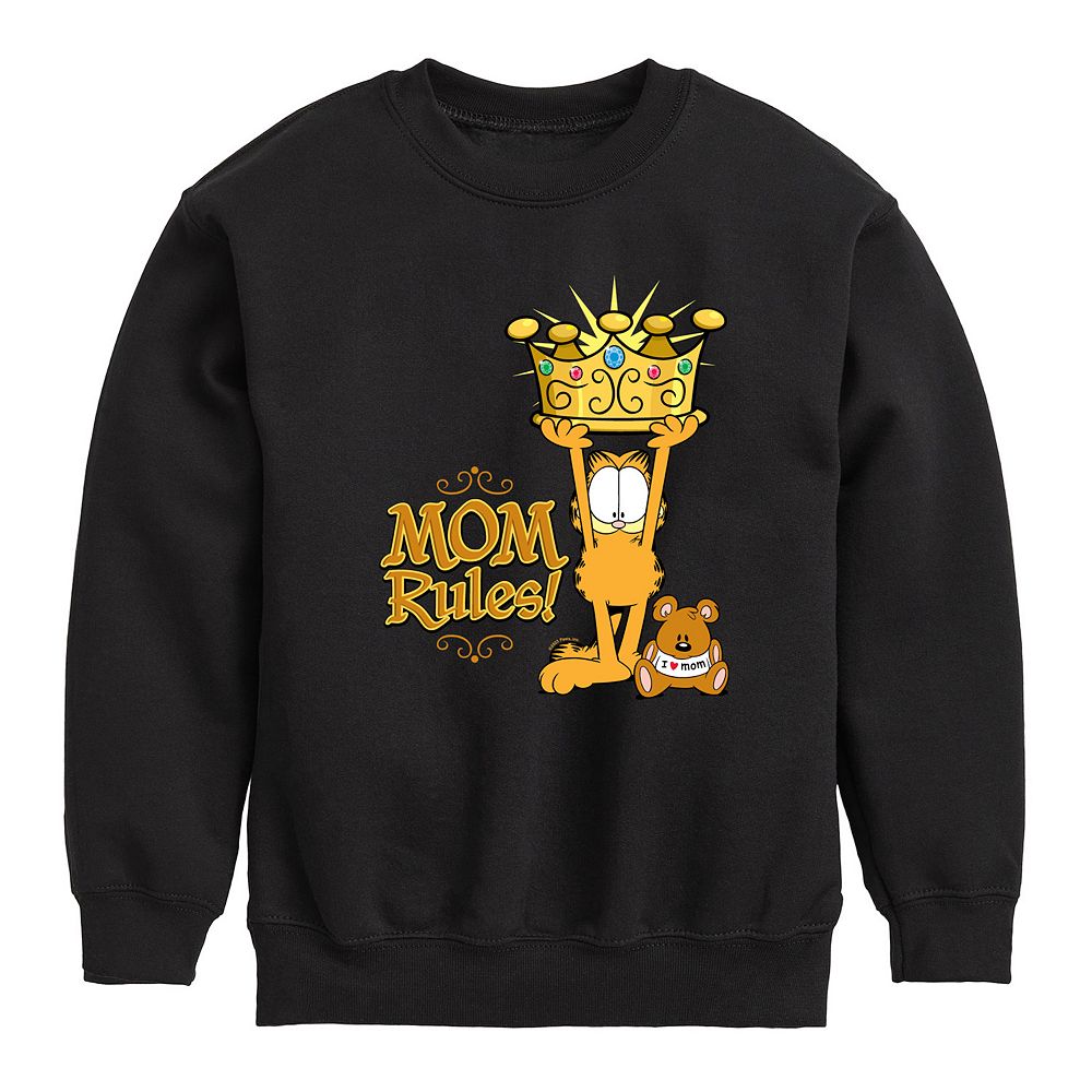 Boys 8-20 Garfield Mom Rules Fleece Sweatshirt
