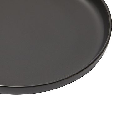 Black Ceramic Dinner Plates, Set Of 4 Serving Dinnerware Dishes (8 Inches)