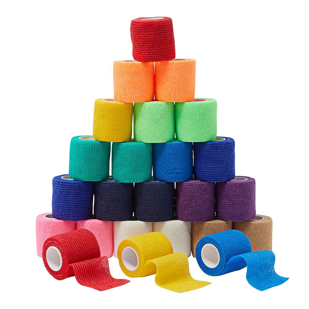 24-Rolls Colorful Medical Self Adherent Bandage Wrap 2 Inch x 5 Yards ...