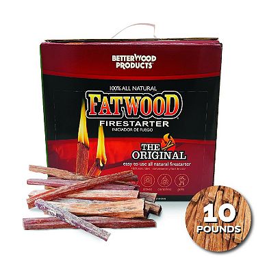 Betterwood Products 9910 Fatwood 10 Pound Natural Pine Tree Wood ...