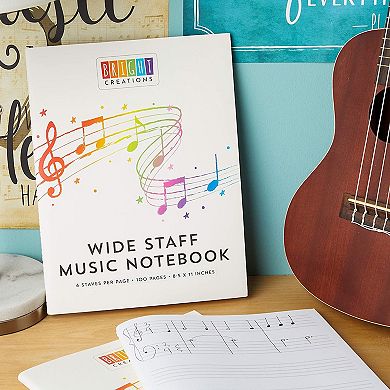 Bright Creations Music Composition Notebooks, Manuscript Staff Paper ...