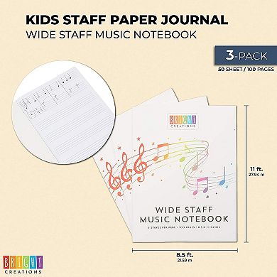 Bright Creations Music Composition Notebooks, Manuscript Staff Paper ...