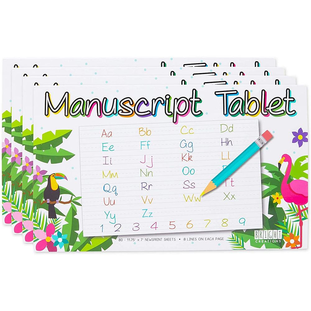 Manuscript Paper for Kids, Handwriting Practice Pad, 80 Pages (11.75 x ...