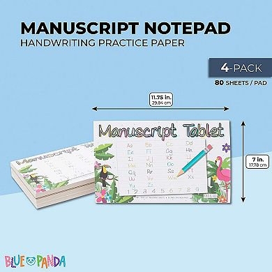 Manuscript Paper for Kids, Handwriting Practice Pad, 80 Pages (11.75 x ...