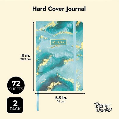 2x Marble Hardcover Journal Lined Lay Flat Notebook for Writing 5.5 x 8 ...
