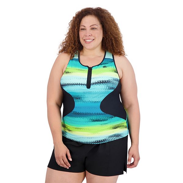Plus Size ZeroXposur Scuba Tankini Swim Top