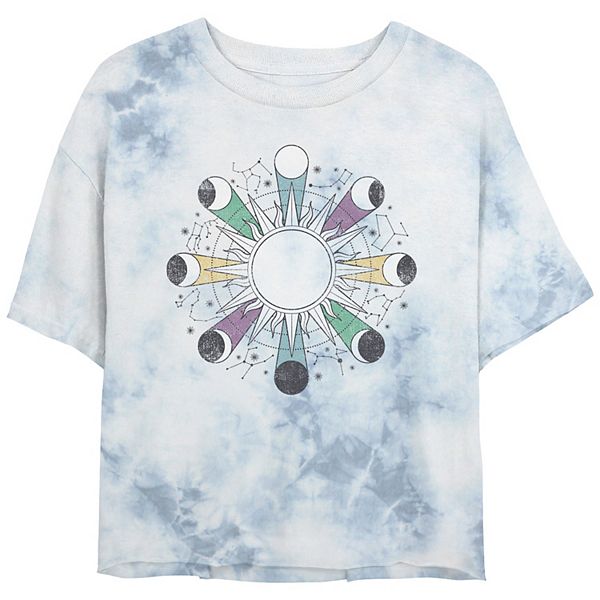 Juniors' Celestial Zodiac Sun Circle Graphic Tee