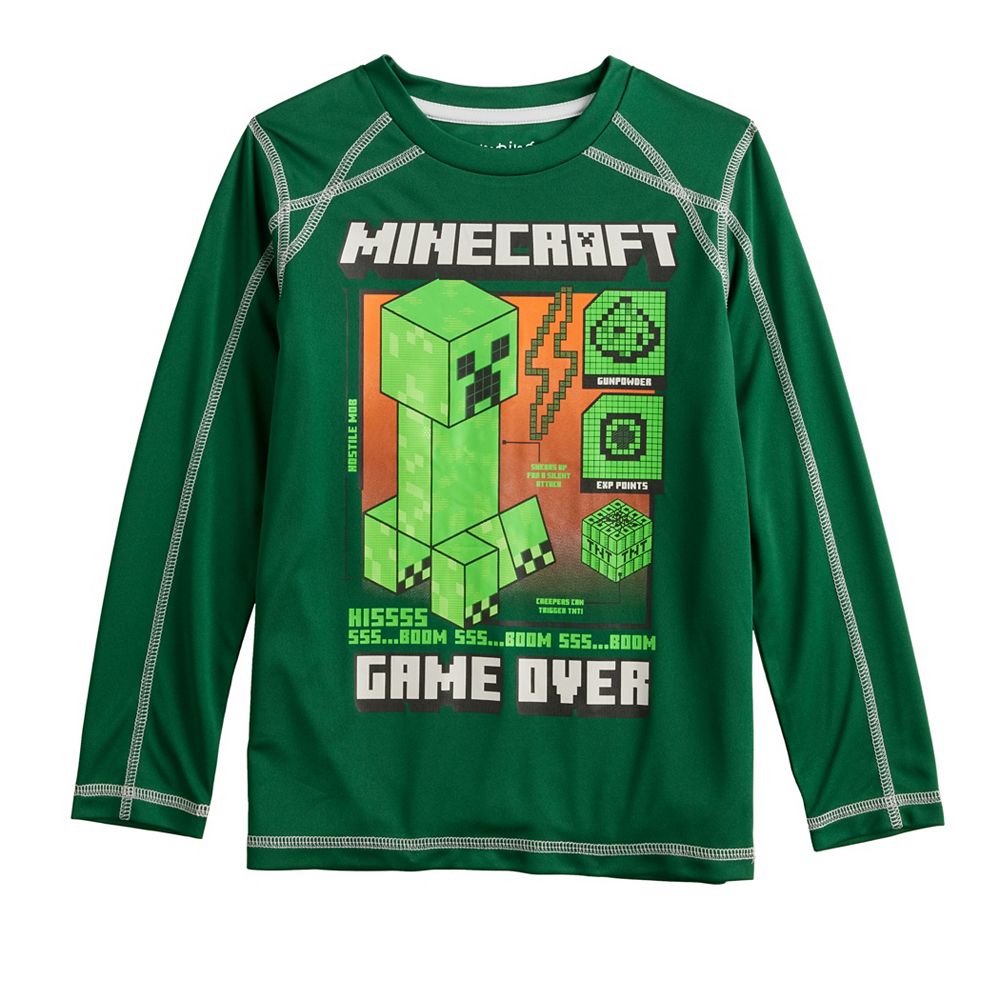 Boys 4-12 Jumping Beans® Minecraft Creeper Long Sleeve Graphic Tee