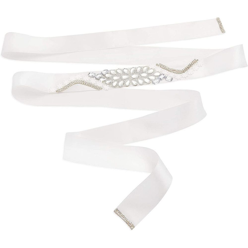Sparkle and Bash Rhinestone Jeweled Bridal Wedding Dress Belt (89 x 1.5 In)