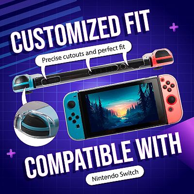 Dockable Case For Nintendo Switch Joy con Detachable 3 in 1 Hard Cover Clear