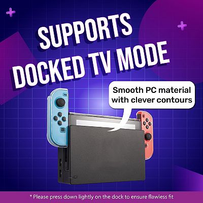 Insten Dockable Clear Case for Nintendo Switch Console and Joycon Controllers Detachable 3 in 1 Crystal Hard Shell Protective Non Slip Cover