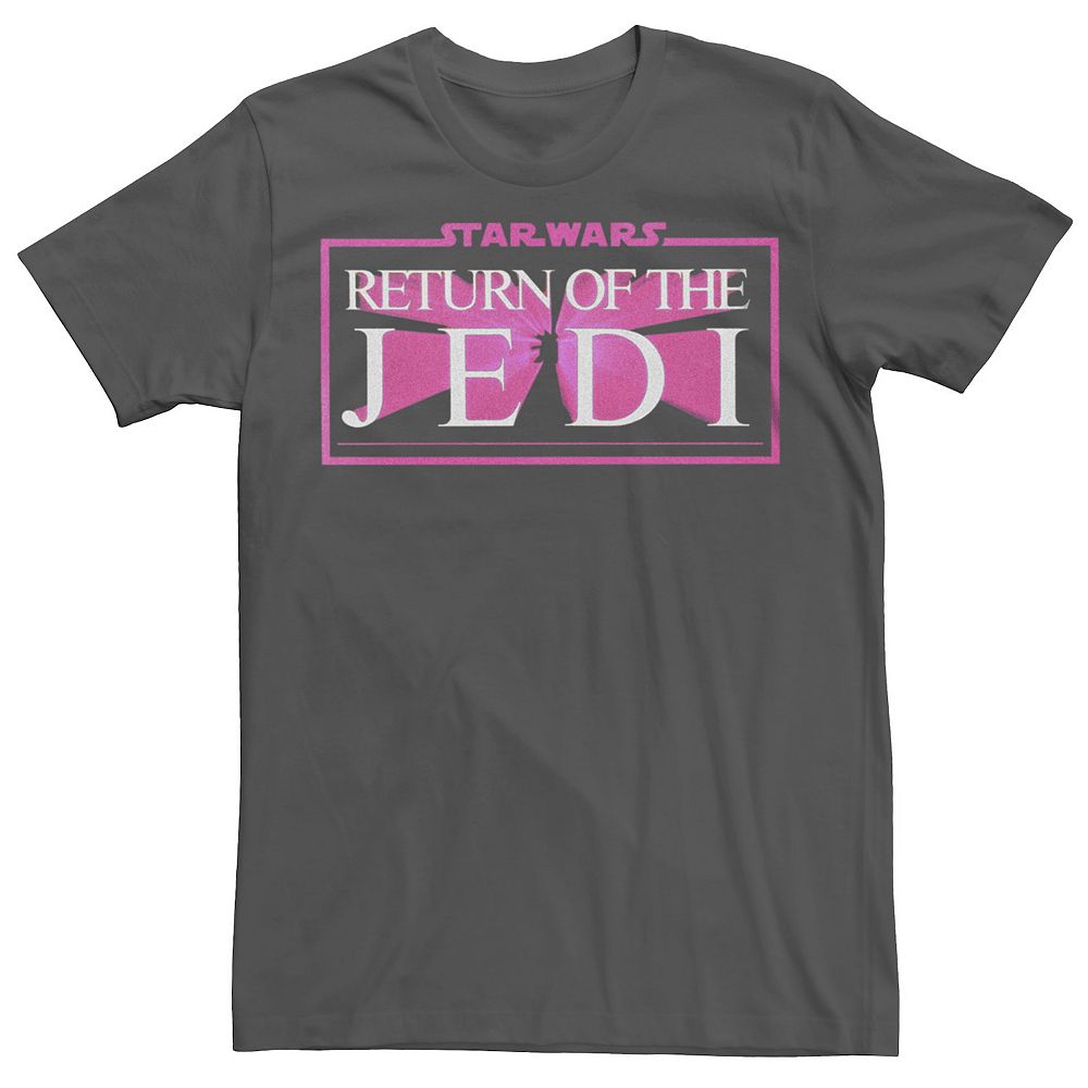 Juniors' Star Wars Return of the Jedi 3D Pink Logo Boyfriend Graphic Tee