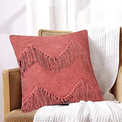 Harper Lane Modena Cotton Knotted-Fringe Throw Pillow