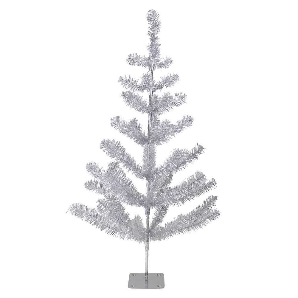 Northlight 3 ft. Medium Silver Tinsel Twig Artificial Christmas Tree ...