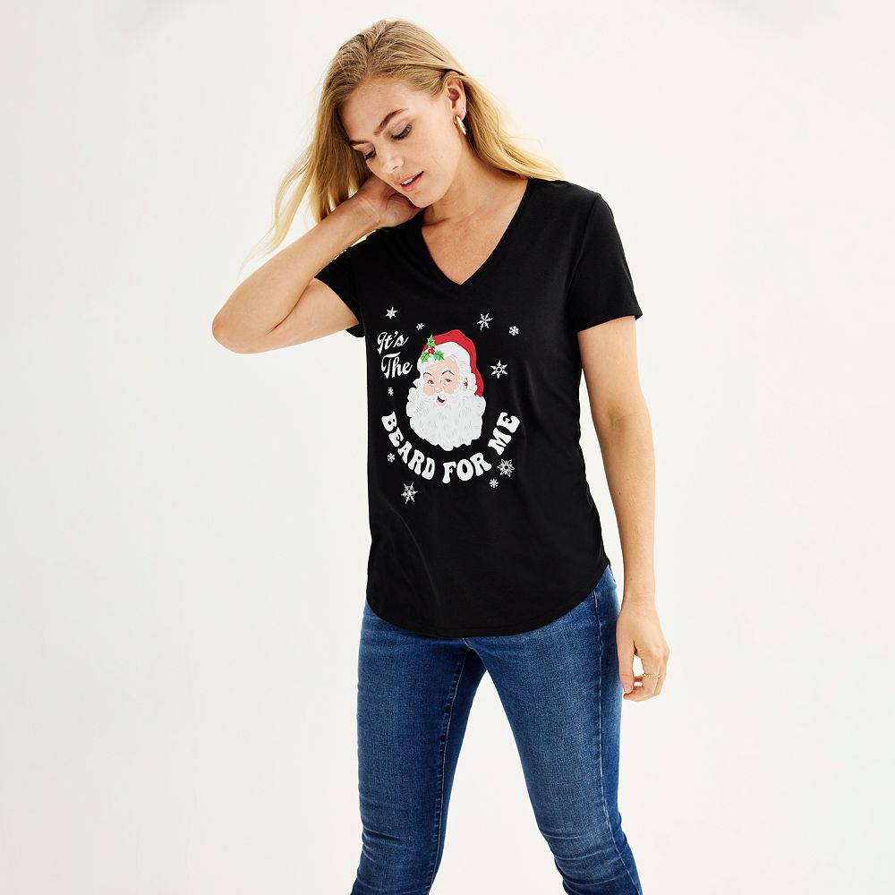 Women's Celebrate Together Short Sleeve V-Neck Holiday Graphic T-Shirt