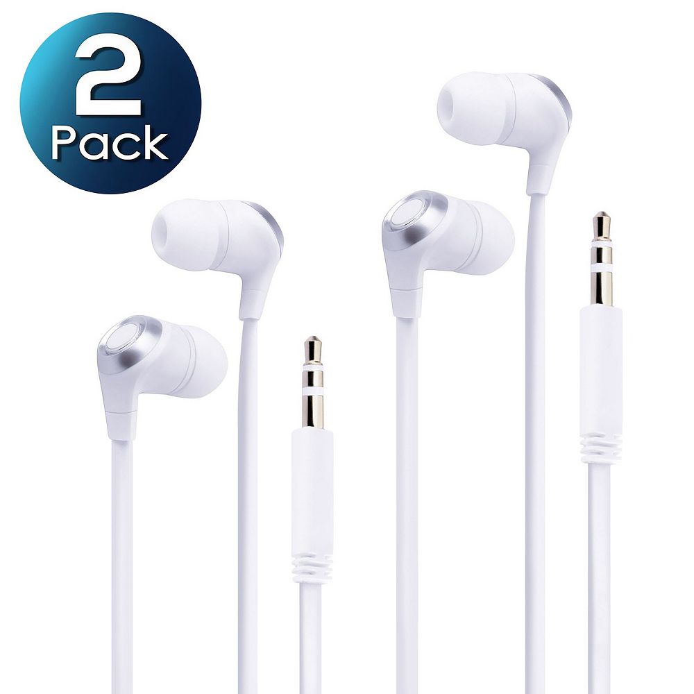 2 Pack 3.5mm In-Ear Stereo Earphones Headset For Cell Phone Tablet ...