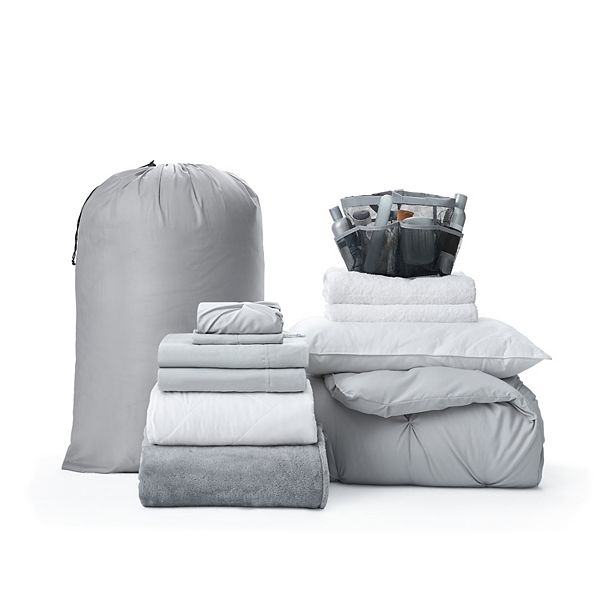 College Freshman Dorm Bedding Pack with Twin XL Pin Tuck Comforter