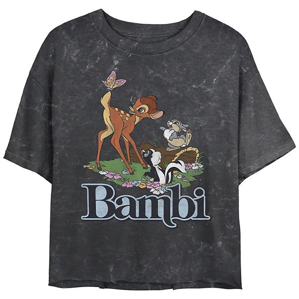 Disney's Bambi Juniors' Thumper Flower Butterfly Mineral Wash Graphic Tee