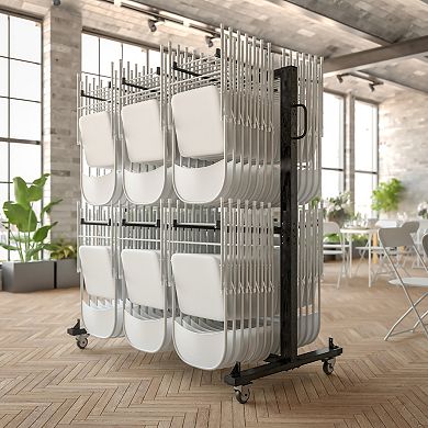 Emma and Oliver Kirk Heavy Duty Folding Table and Chairs Mobile Cart ...