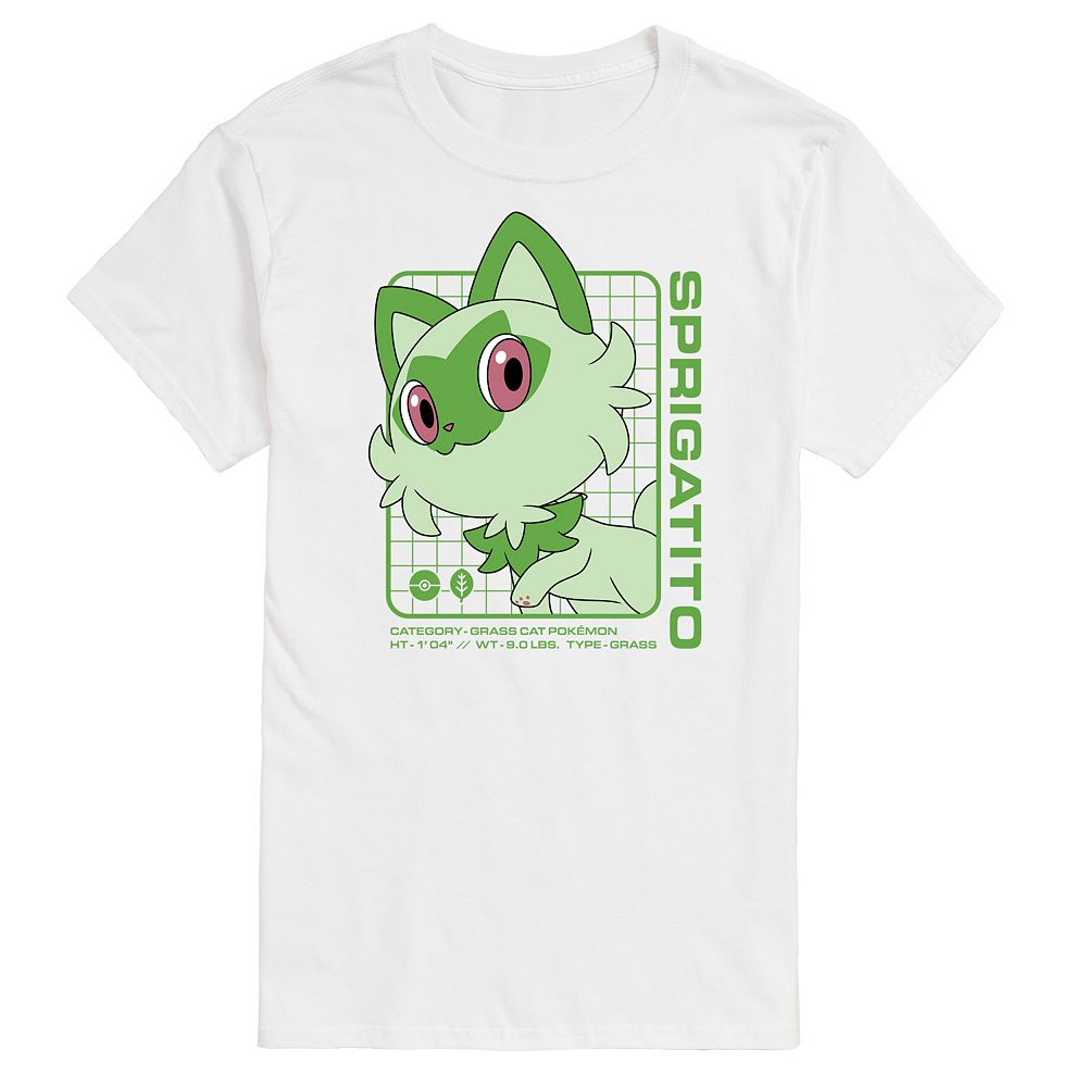 Big & Tall Pokemon Sprigatito Stats Graphic Tee