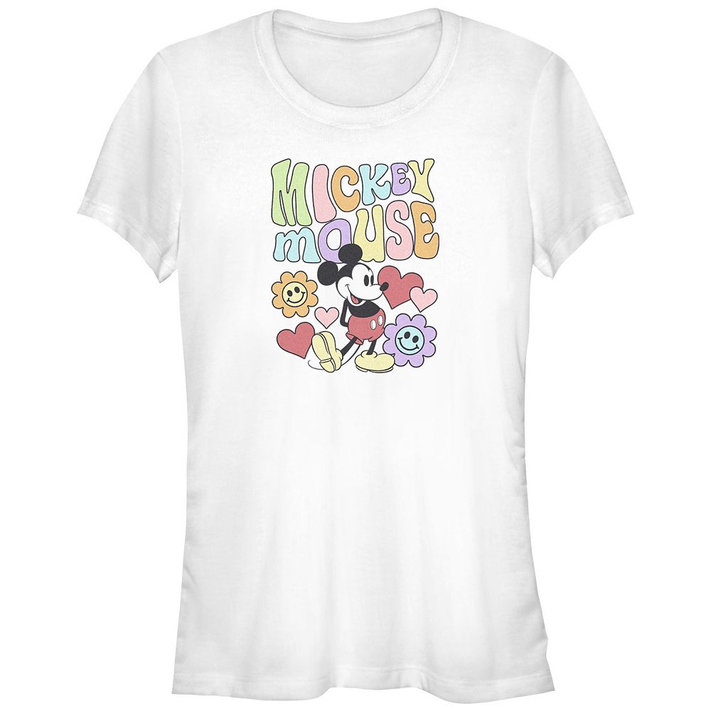 Disney's Mickey Mouse Juniors' Groovy Fitted Graphic Tee