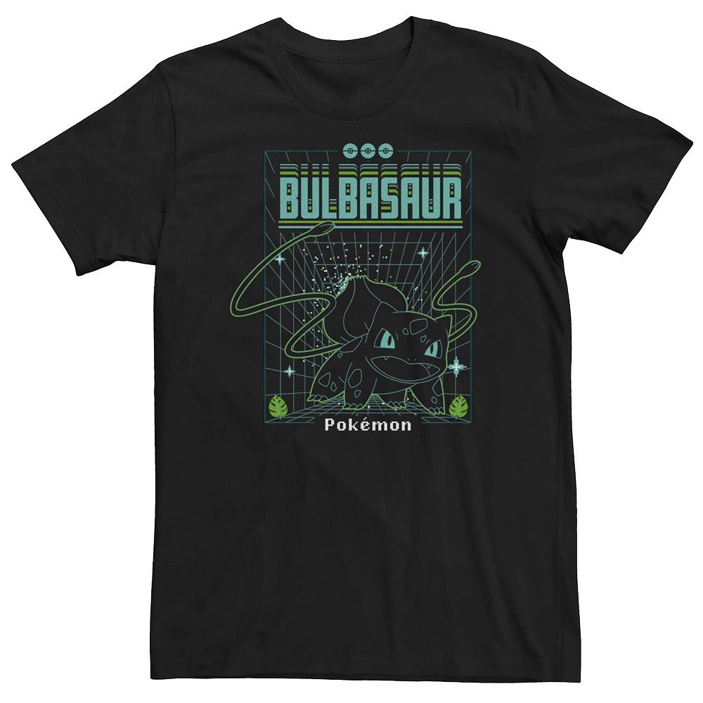 Big & Tall Pokemon Bulbasaur Blueprint Grid Graphic Tee