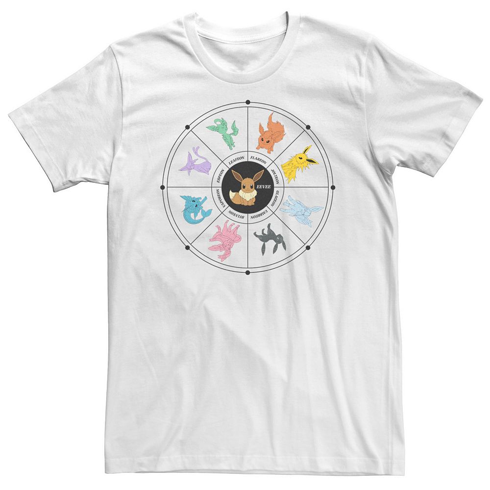 Big & Tall Pokemon Eevee Evolution Tarot Card Graphic Tee