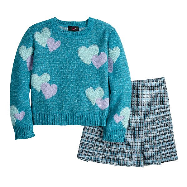 Girls 7-16 IZ Byer 2-Piece Sweater & Skirt with Under Short