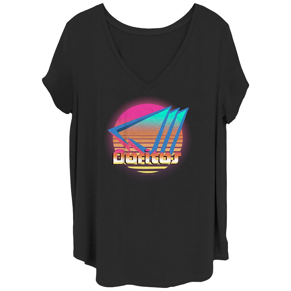 Juniors' Plus Size Doritos Sunset '80s Style V-Neck Graphic Tee
