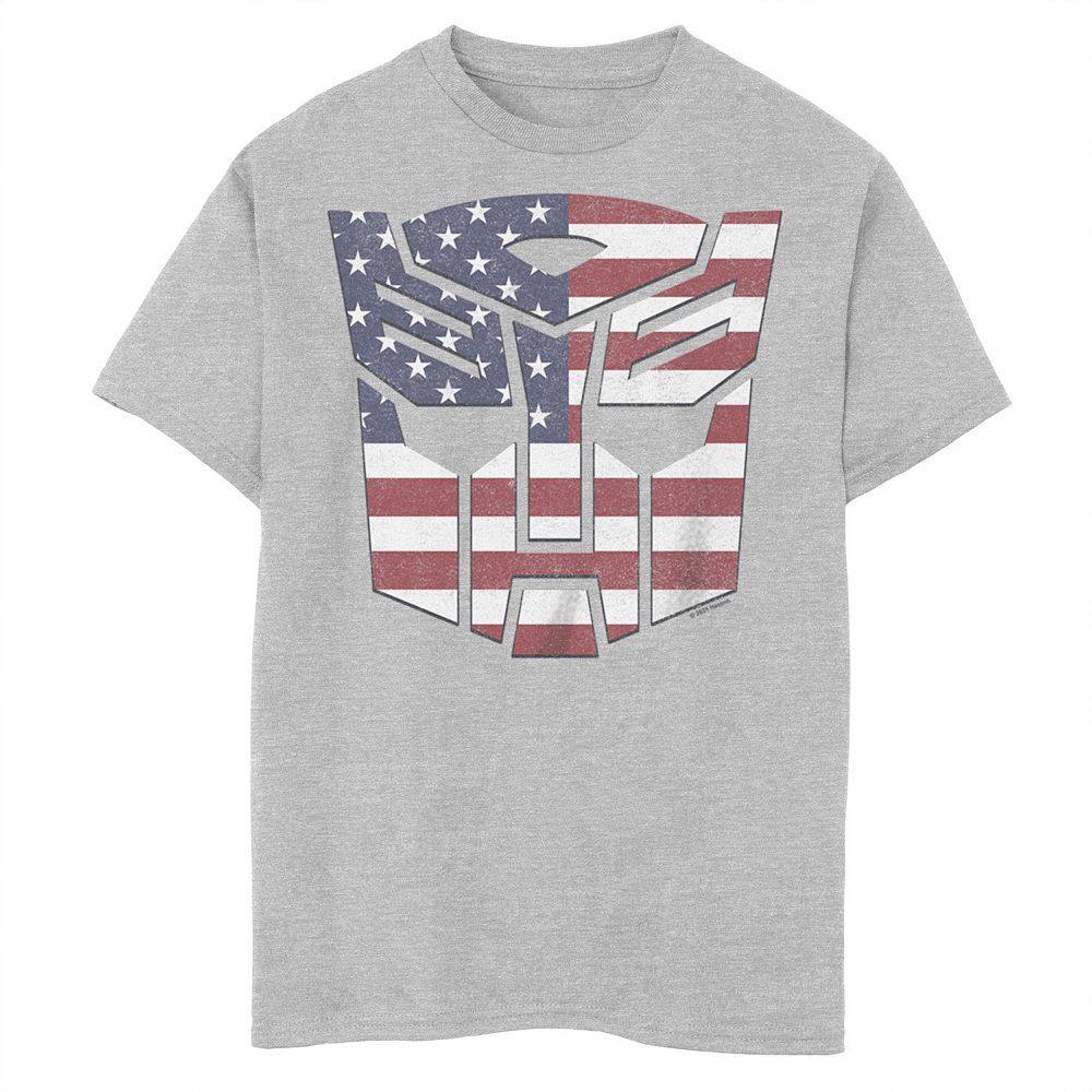 Boys Transformers Autobots American Flag Logo Graphic Tee