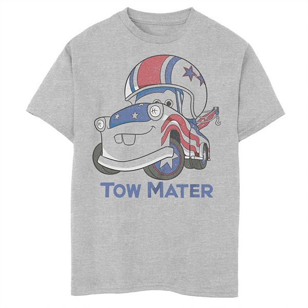 Boys Disney Pixar Cars 4th of July Tow Mater Flag Paint Job Graphic Tee