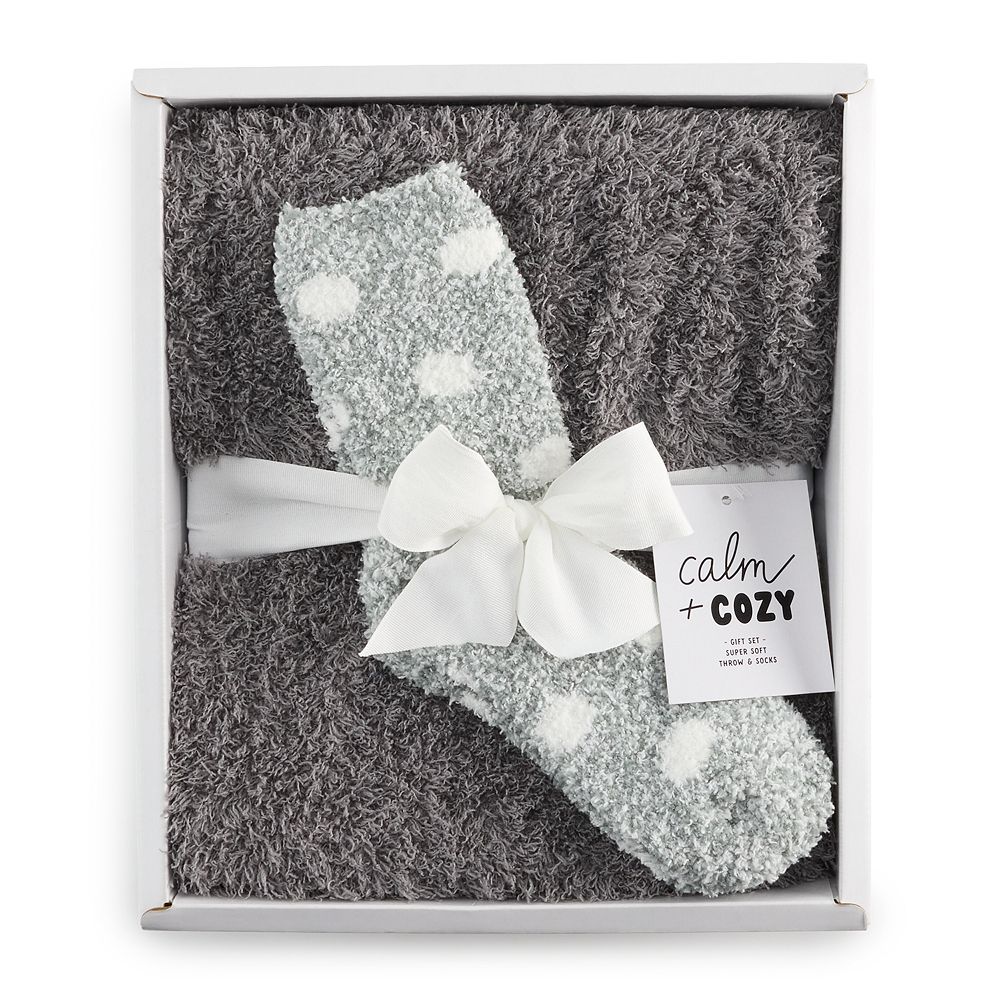 Cozy Sock & Throw Blanket Gift Set