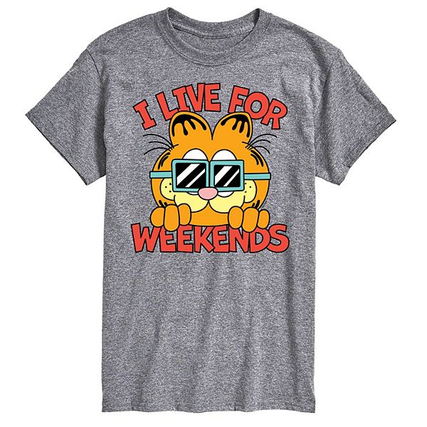 Men's Garfield Live For Weekends Graphic Tee