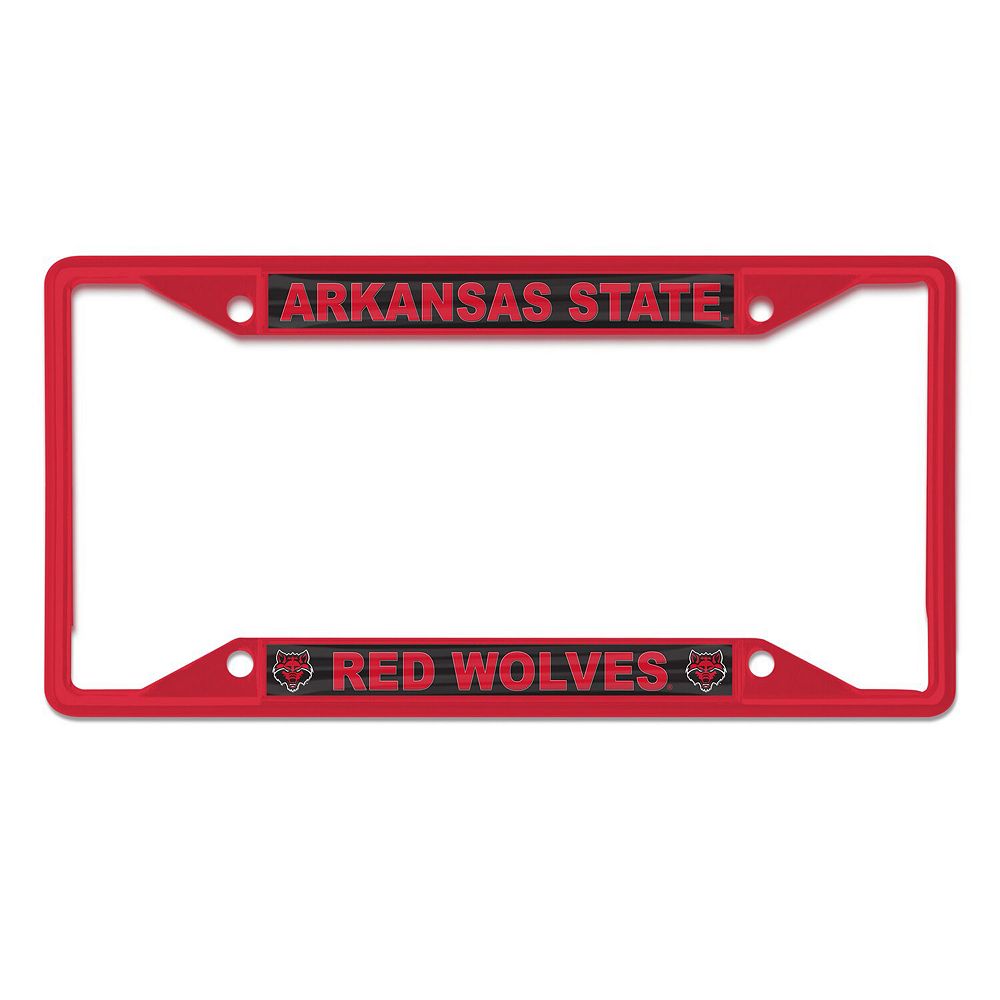 WinCraft Arkansas State Red Wolves Chrome Color License Plate Frame