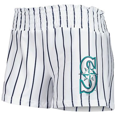 Women's Concepts Sport White Seattle Mariners Reel Pinstripe Sleep Shorts