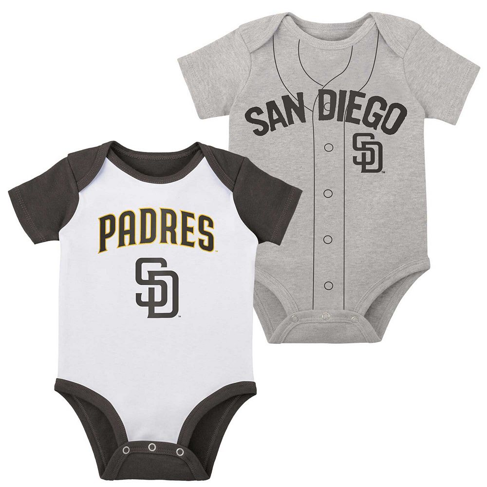 Infant White/Heather Gray San Diego Padres Two-Pack Little Slugger ...
