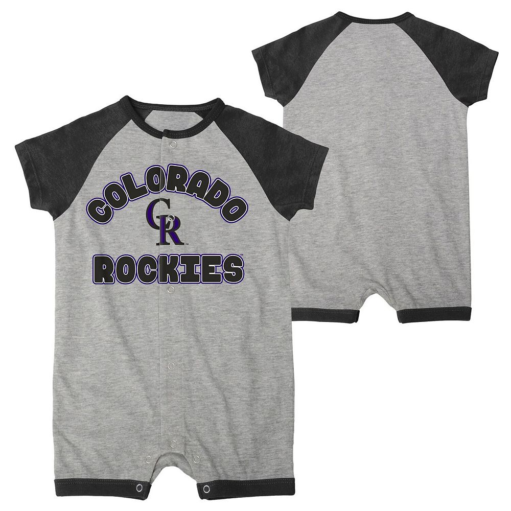 Newborn & Infant Heather Gray Colorado Rockies Extra Base Hit Raglan ...