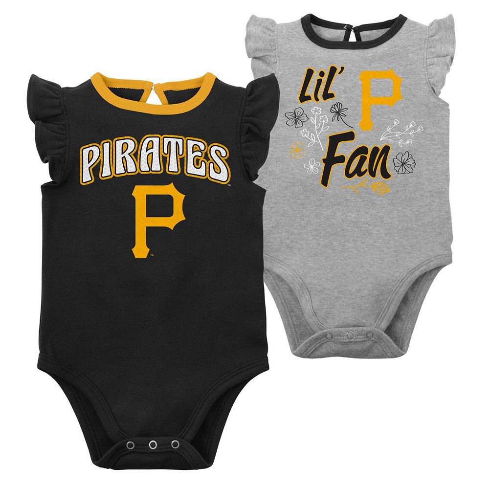 Infant Black/Heather Gray Pittsburgh Pirates Little Fan Two-Pack ...