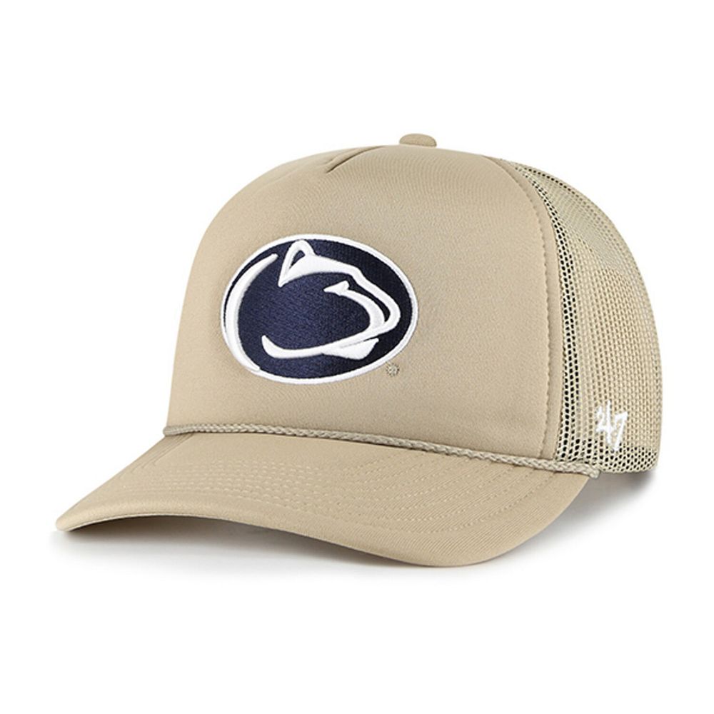Men's '47 Khaki Penn State Nittany Lions Foam Front Mesh Trucker ...
